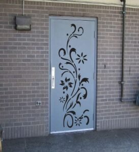 cnc plasma gate of curl with flower dxf/svg design – Makerbhawan