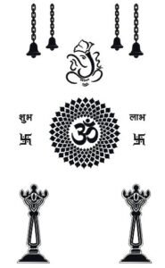 cnc plasma shubh labh with om chkra and ganesha door dxf/svg design ...