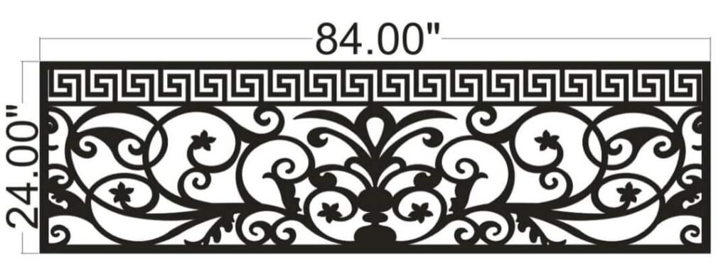 cnc plasma balcony curl grill svg/dxf design – Makerbhawan