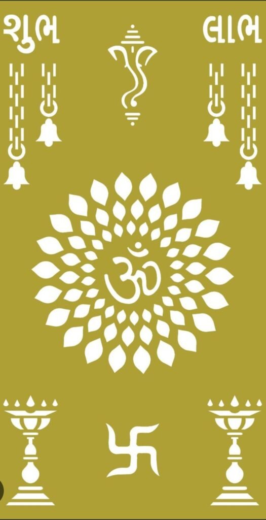 CNC labh shubh with om, ganesha and bell dxf/svg design – Makerbhawan