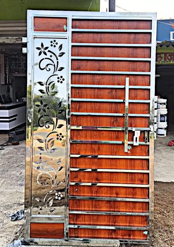 Cnc Leaf with Flower curl gate Design dxf/svg file – Makerbhawan